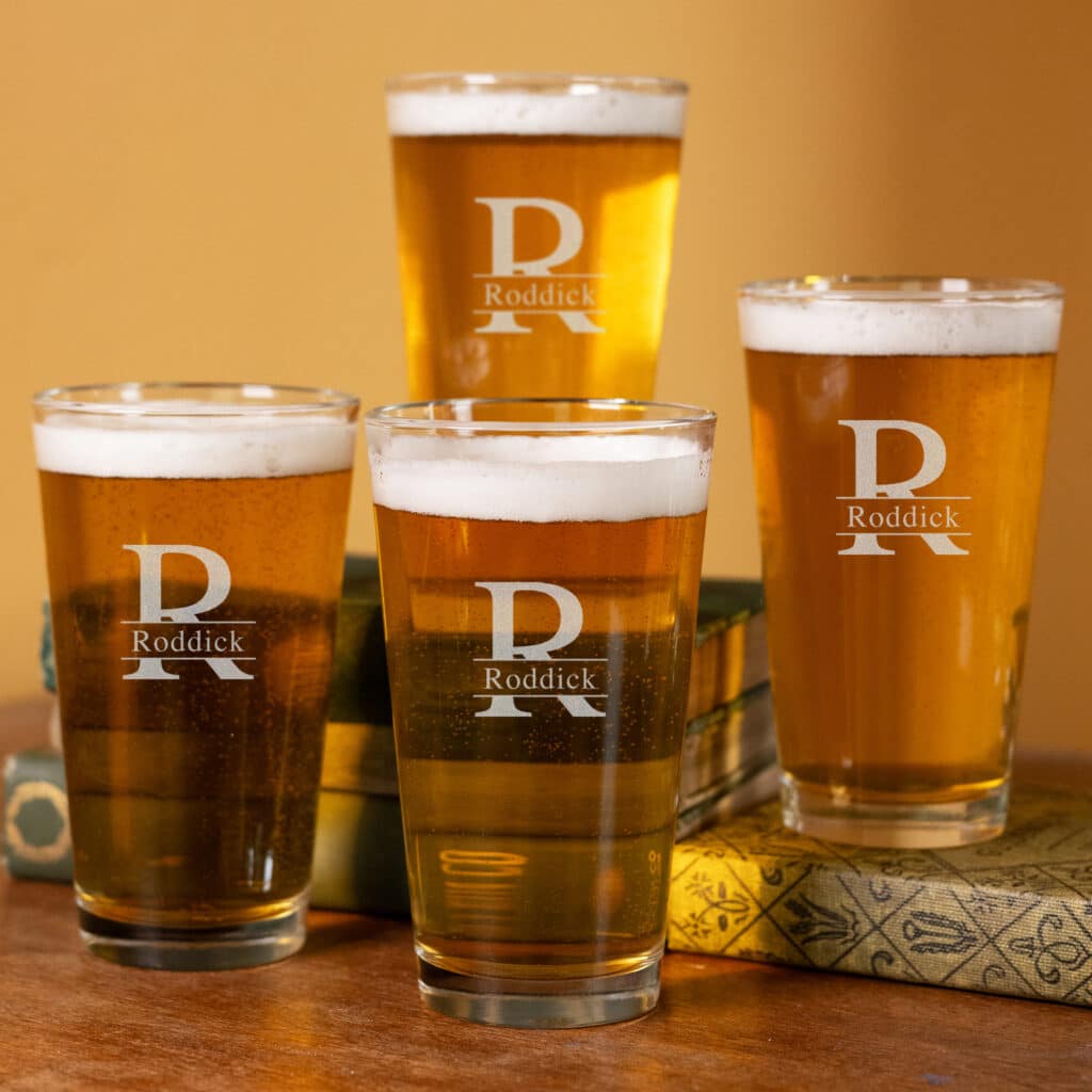 Personalized Groomsmen Pint Glass Set - The Man Registry